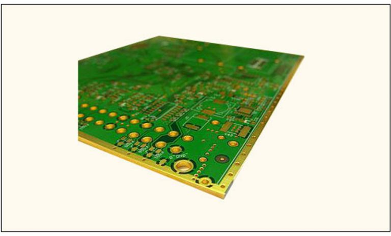 Edge Plating Pcb, Resin Plug Holes Pcb With Gold Fingers On Pcb Outline